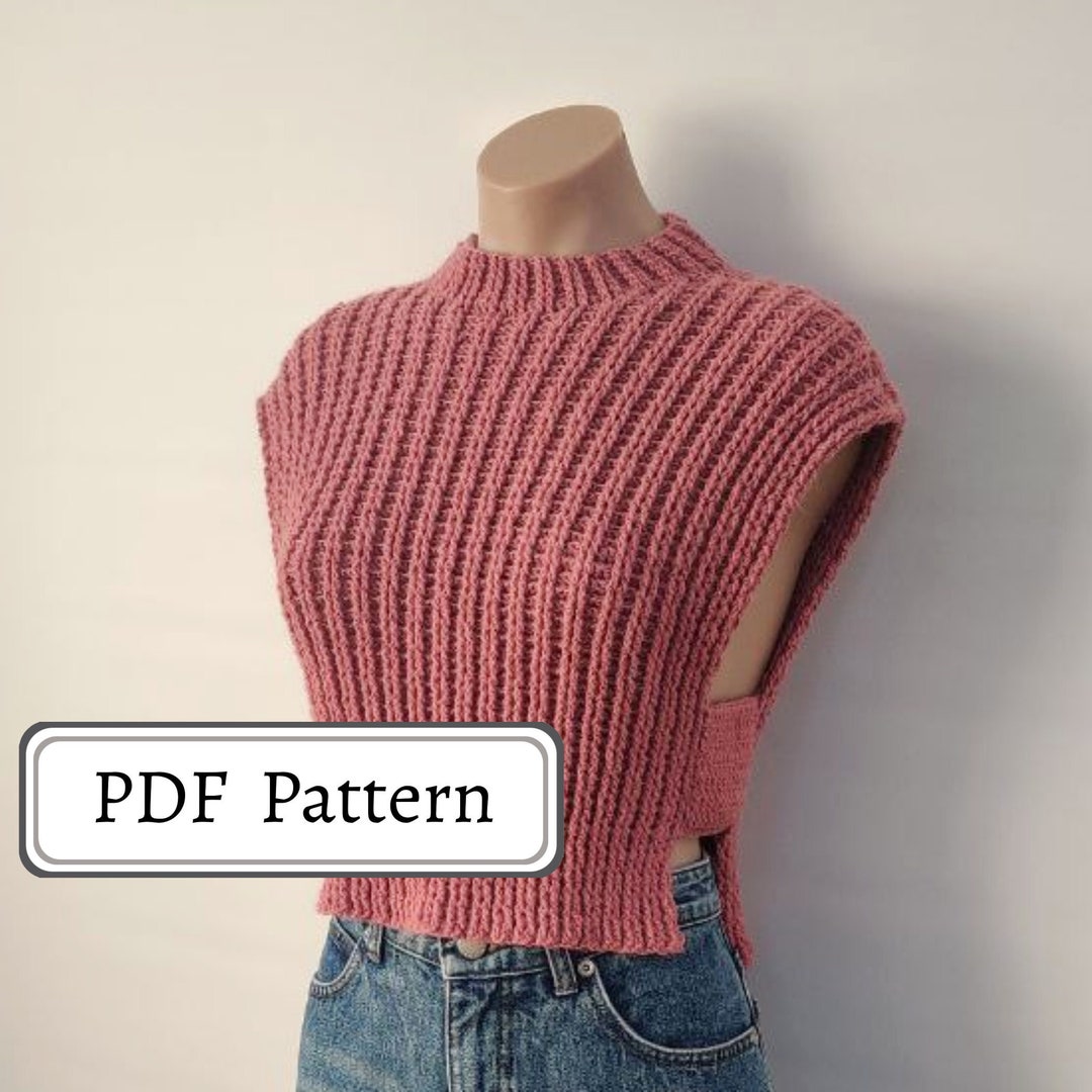 PDF Crochet Pattern / Crochet Vest With Custom Drop Shoulders and Open ...
