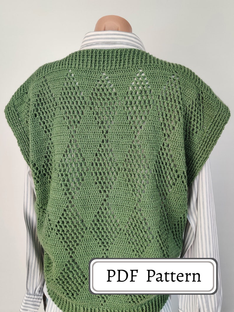 Diamond Vest Crochet Pattern, Easy Crochet Tutorial - Etsy