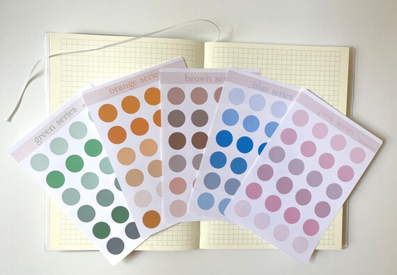 Circle Color Sticker Sheet Color Palette Stickers Planner - Etsy