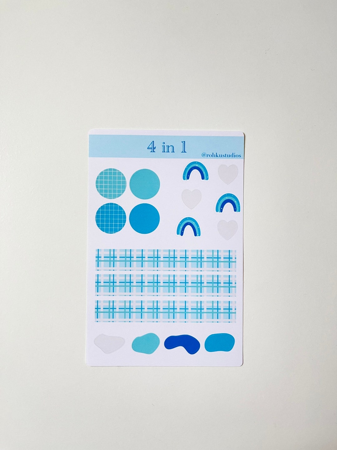 Blue Aesthetic Planner Sticker Sheet, Scrapbooking Stickers - Etsy