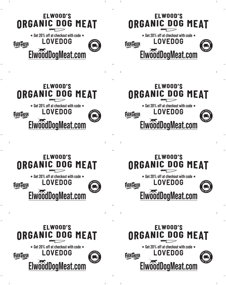 Download: Elwood Farms Leave Behind Cards - Etsy