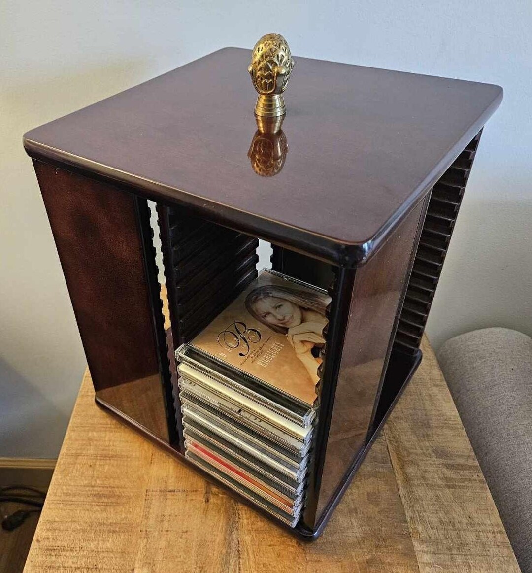 Vintage Revolving 64 CD Holder Cherry Wood Bombay With 12 Music Cd's - Etsy