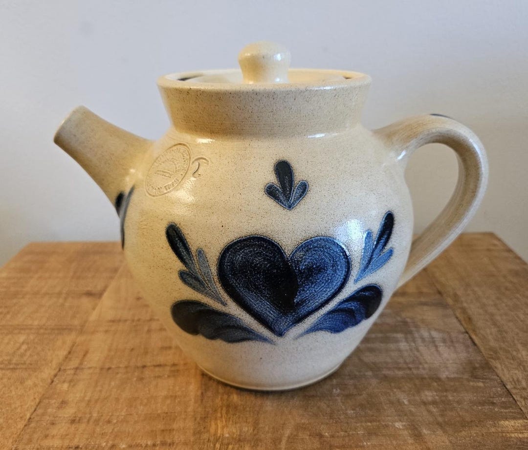 Stoneware Teapot Shadow by Lawn Pottery Salt Glazed Vintage - Etsy