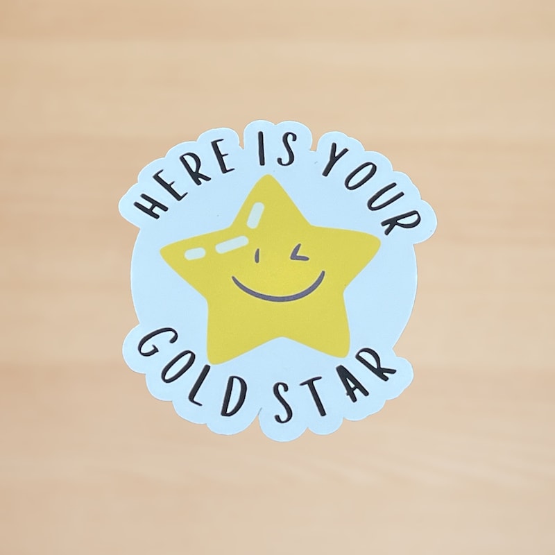 Gold Star Sticker Adult - Etsy