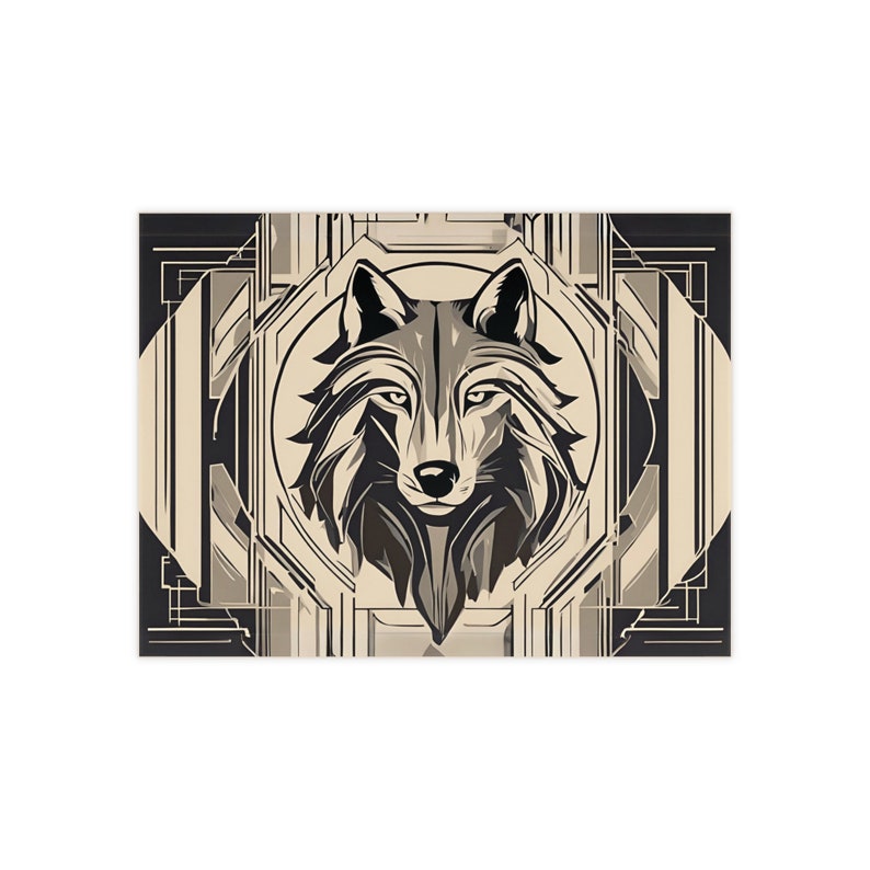 Art Nouveau & Art Deco Wolf Portrait Ceramic Tile, Ornate 1920s Style ...