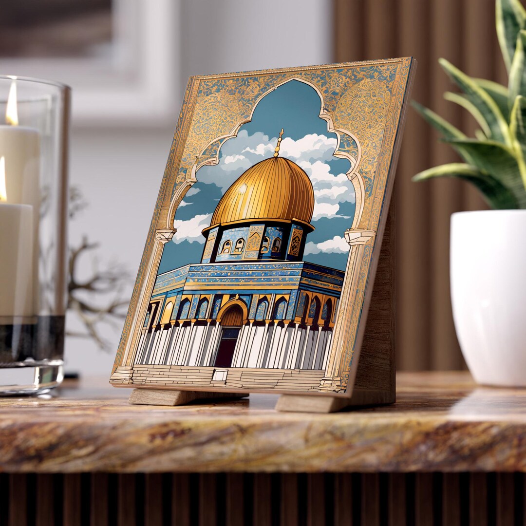 Masjid Al Aqsa Ceramic Tile, Islamic Wall Art, Free Palestine Sign ...
