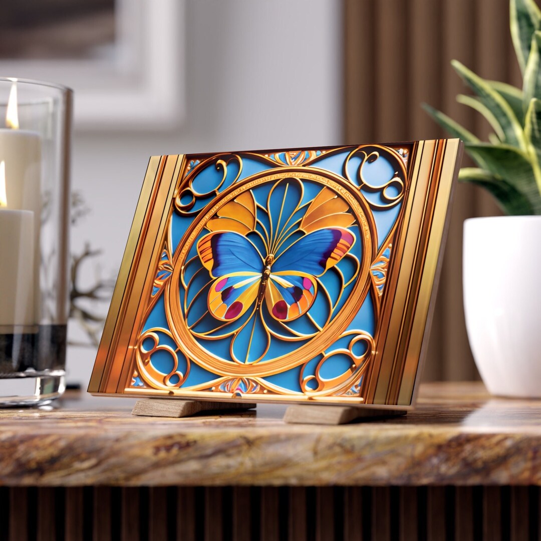 Art Nouveau & Art Deco Butterfly Ceramic Tile, Ornate 1920s Style ...