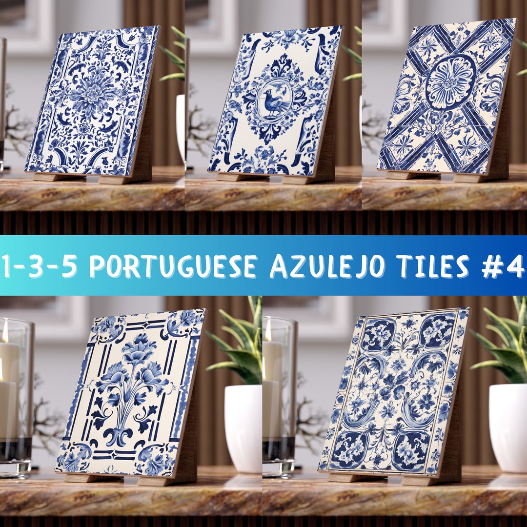 1, 3 and 5 Piece Portuguese Ceramic Tile Set, Decorative Sign With ...