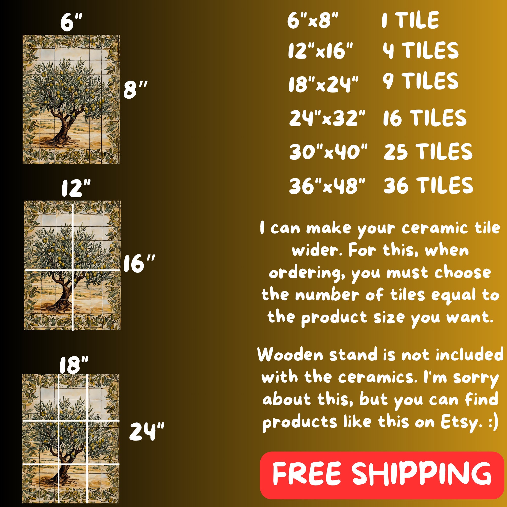 Palestine Olive Tree Ceramic Tile Art, Middle Eastern Decor - Etsy