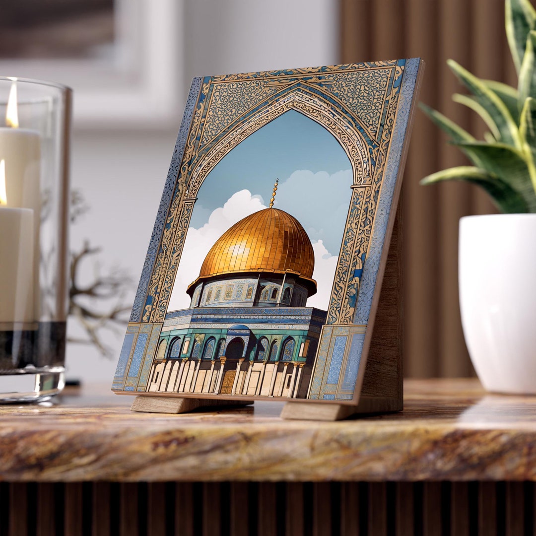 Masjid Al Aqsa Ceramic Tile, Islamic Wall Art, Free Palestine Sign ...
