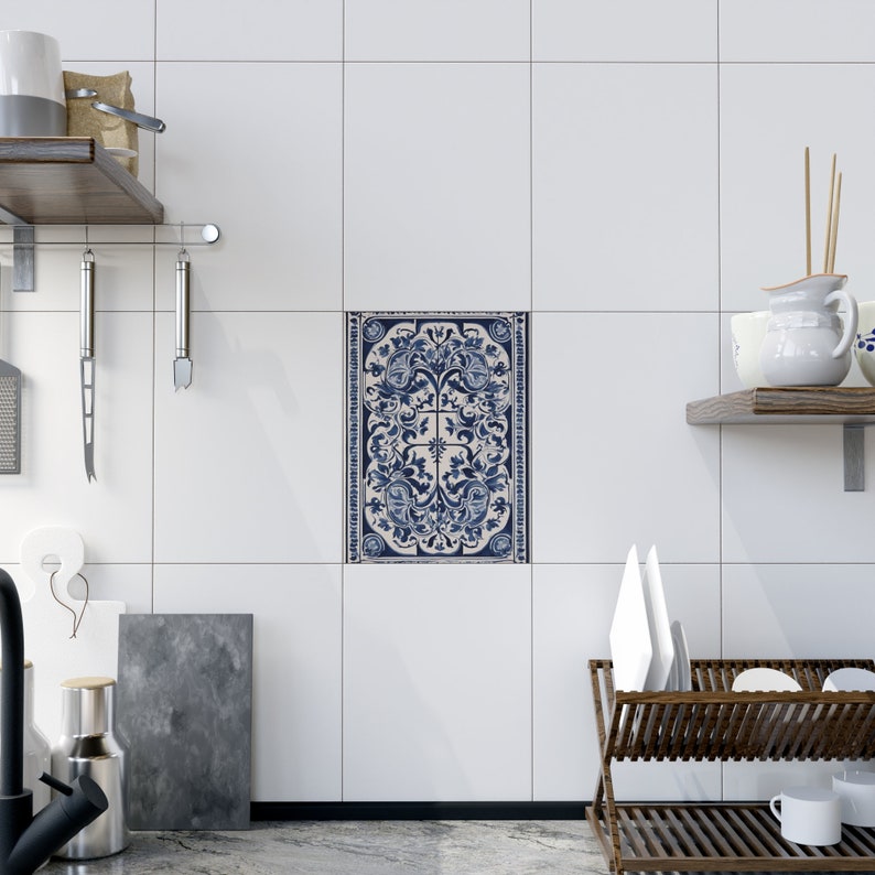 Portuguese Azulejo Tile Set, Blue & White Ceramic Wall Art, 6x8 - Etsy