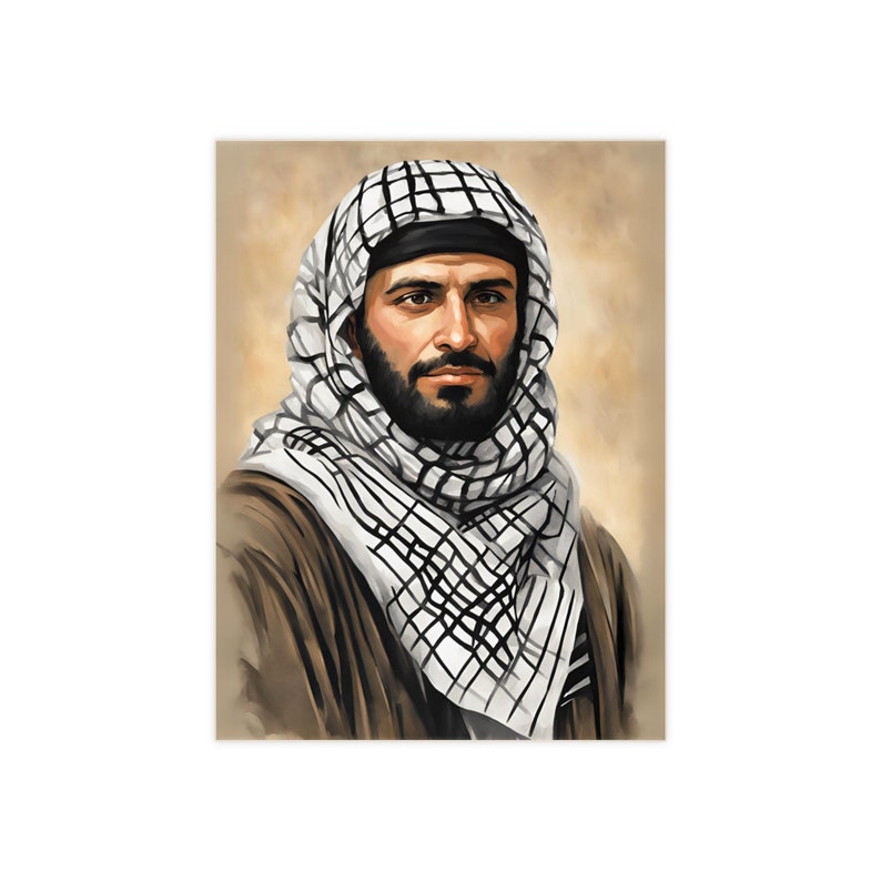 Palestine Keffiyeh Ceramic Tile, Free Palestenian Man Portrait ...