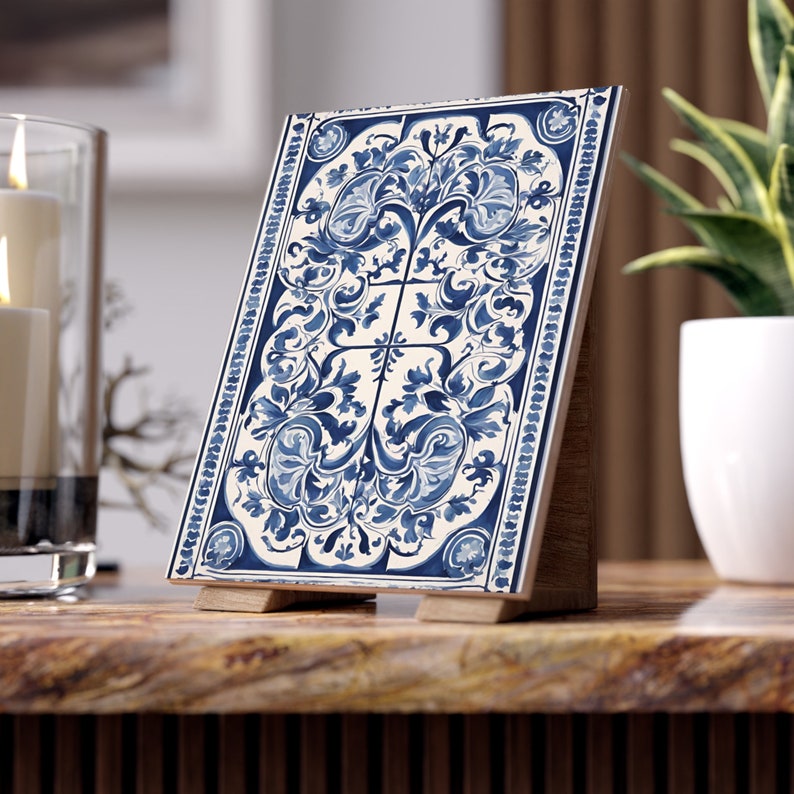 Portuguese Azulejo Tile Set, Blue & White Ceramic Wall Art, 6x8 - Etsy
