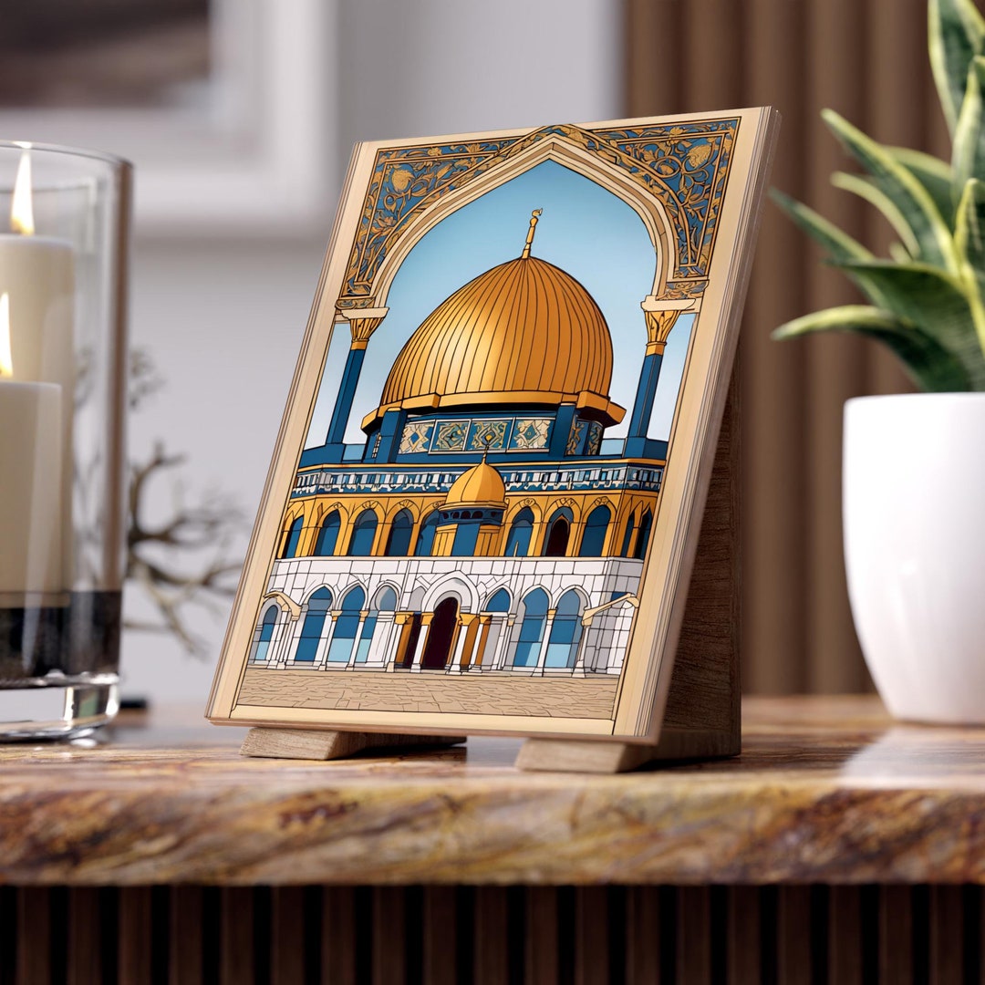 Masjid Al Aqsa Ceramic Tile, Islamic Wall Art, Free Palestine Sign ...