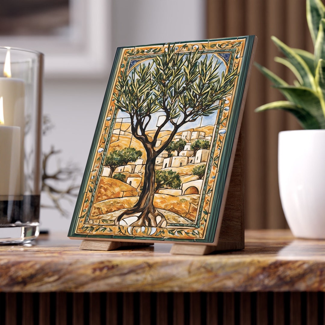 Palestine Olive Tree Ceramic Tile, Free Palestine Decorative Tile ...