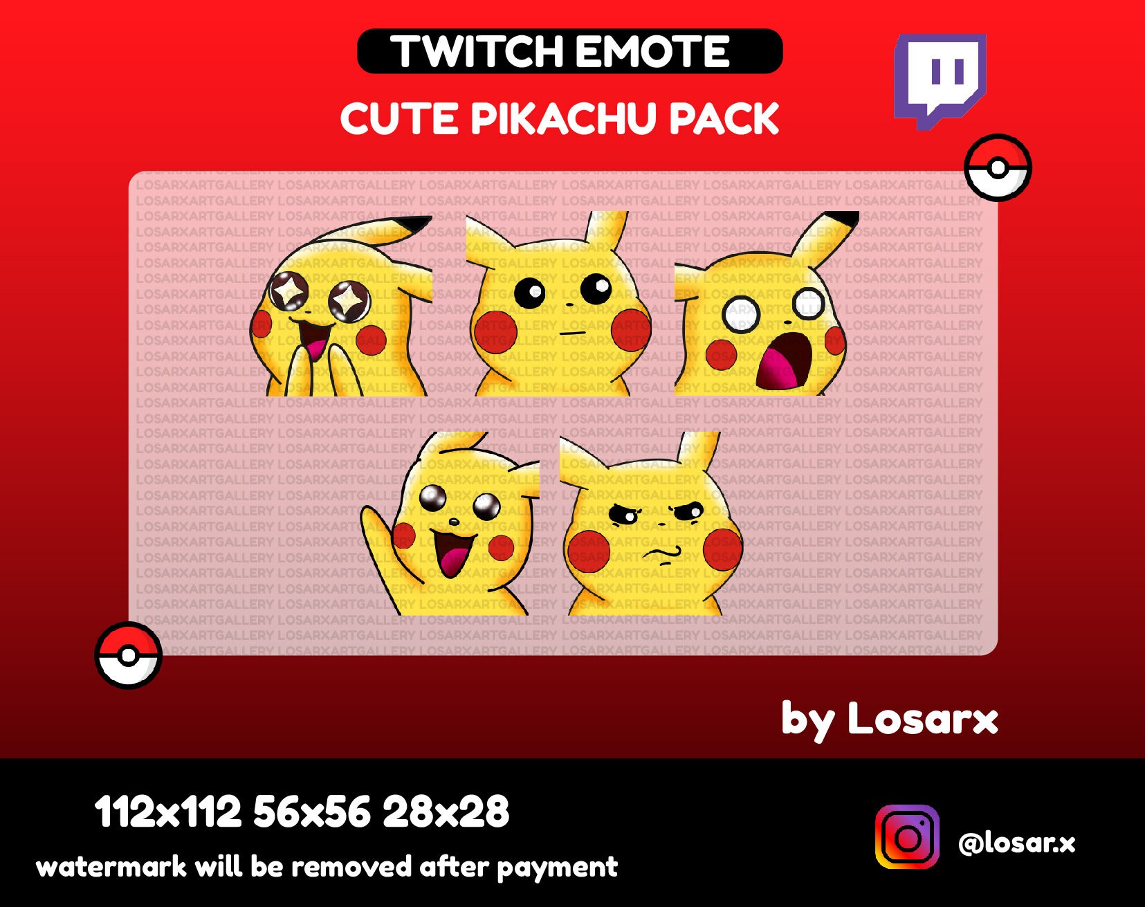 Digital Cool, Touched, Poker Face Twitch Emote Pikachu Emotes Pack For ...