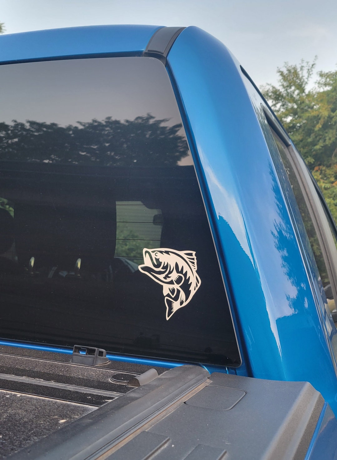 Pair of Bass Fish Decal Window Stickers 4 Inches Each. Choice of Colors ...
