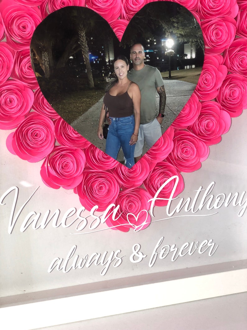 Personalized Heart Shadow Box, Couples Photo Frame (8x10 In) - Etsy