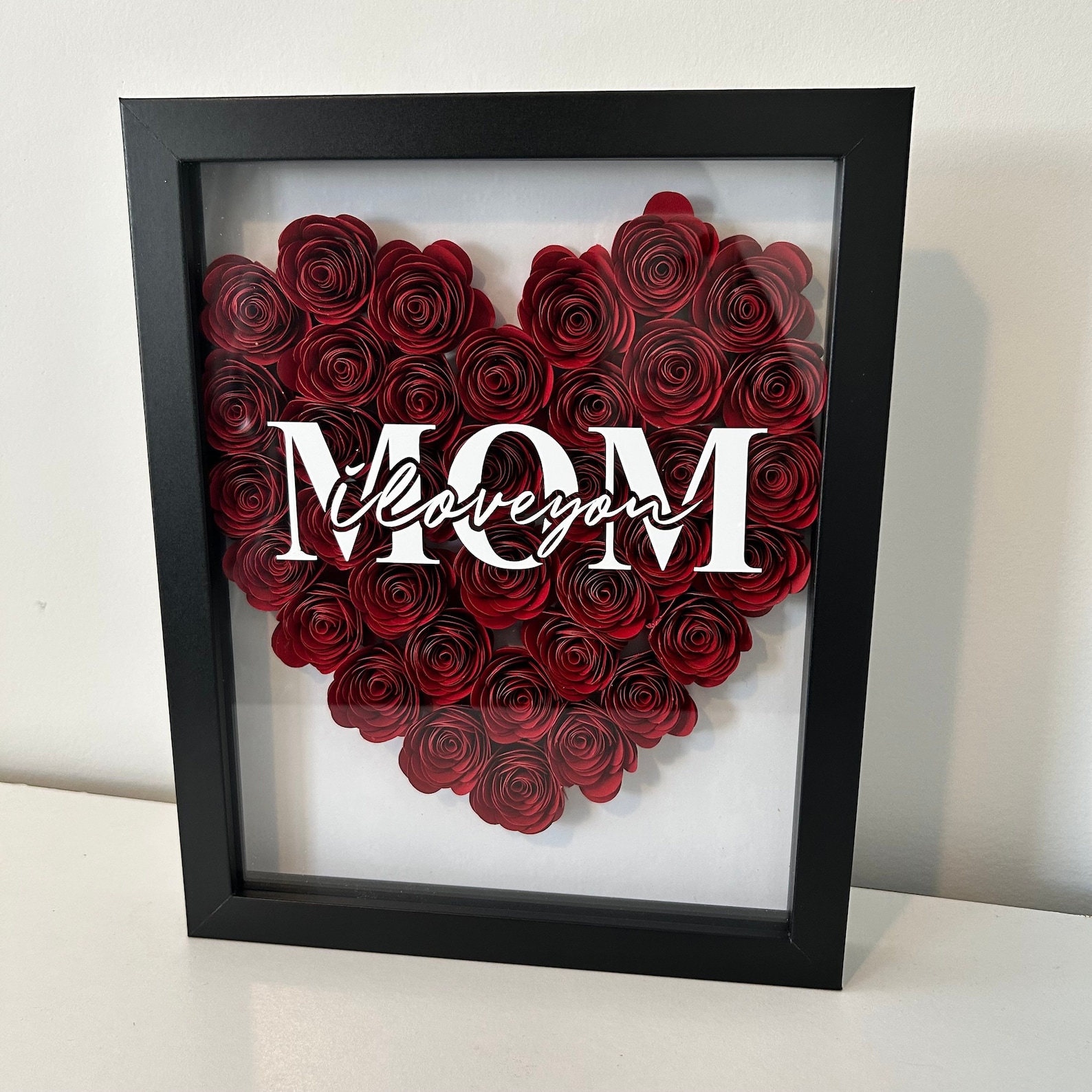 Mom I Love You Shadow Box Frame Heart Shadow Box Home Decor - Etsy