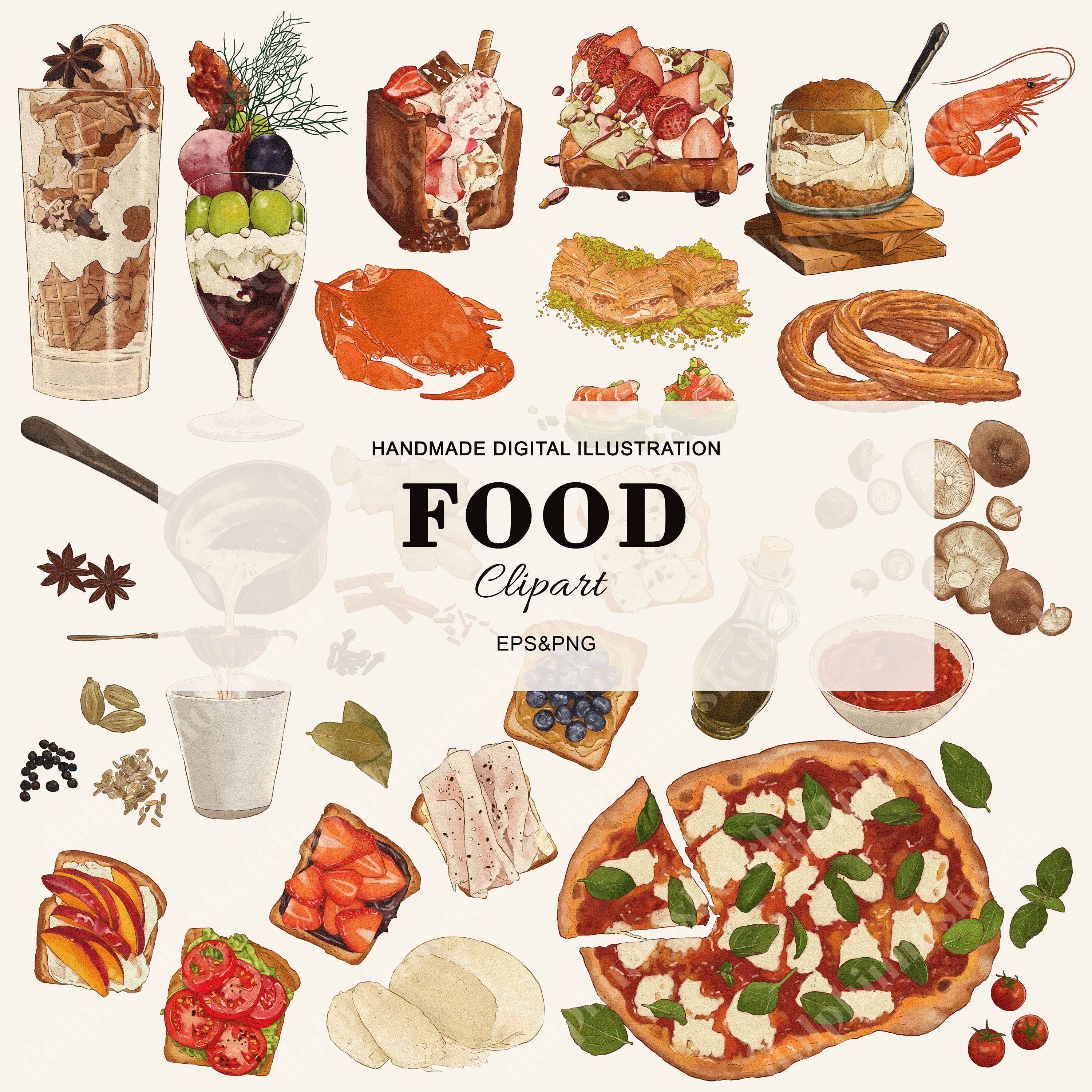 Food Clipart, Clip Art, Pizza Clip Art, Italian Food Clip Art, Dessert ...