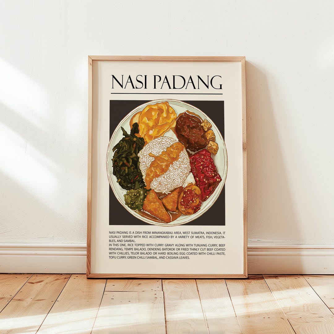 Nasi Padang, Minangkabau Dish Poster, Indonesian Food, Food ...