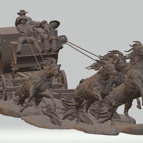 3D STL File Model Stagecoach Wild West for 3D Printing - Etsy
