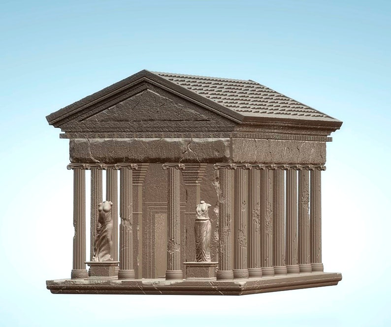 3D STL File Greek Temple for 3D Printing, Diorama - Etsy