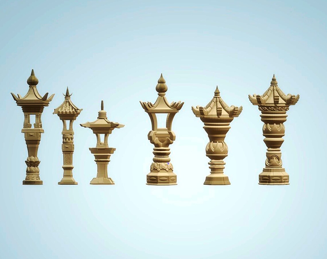 3D STL Files Model Chinese Stone Lanterns for 3D Printing - Etsy