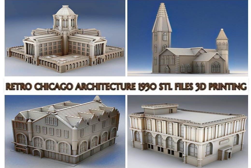 3D STL Files Retro Chicago Collection 3D Printing - Etsy