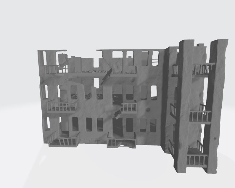 3D STL File Model Destroyed Building 3 for 3D Printing - Etsy