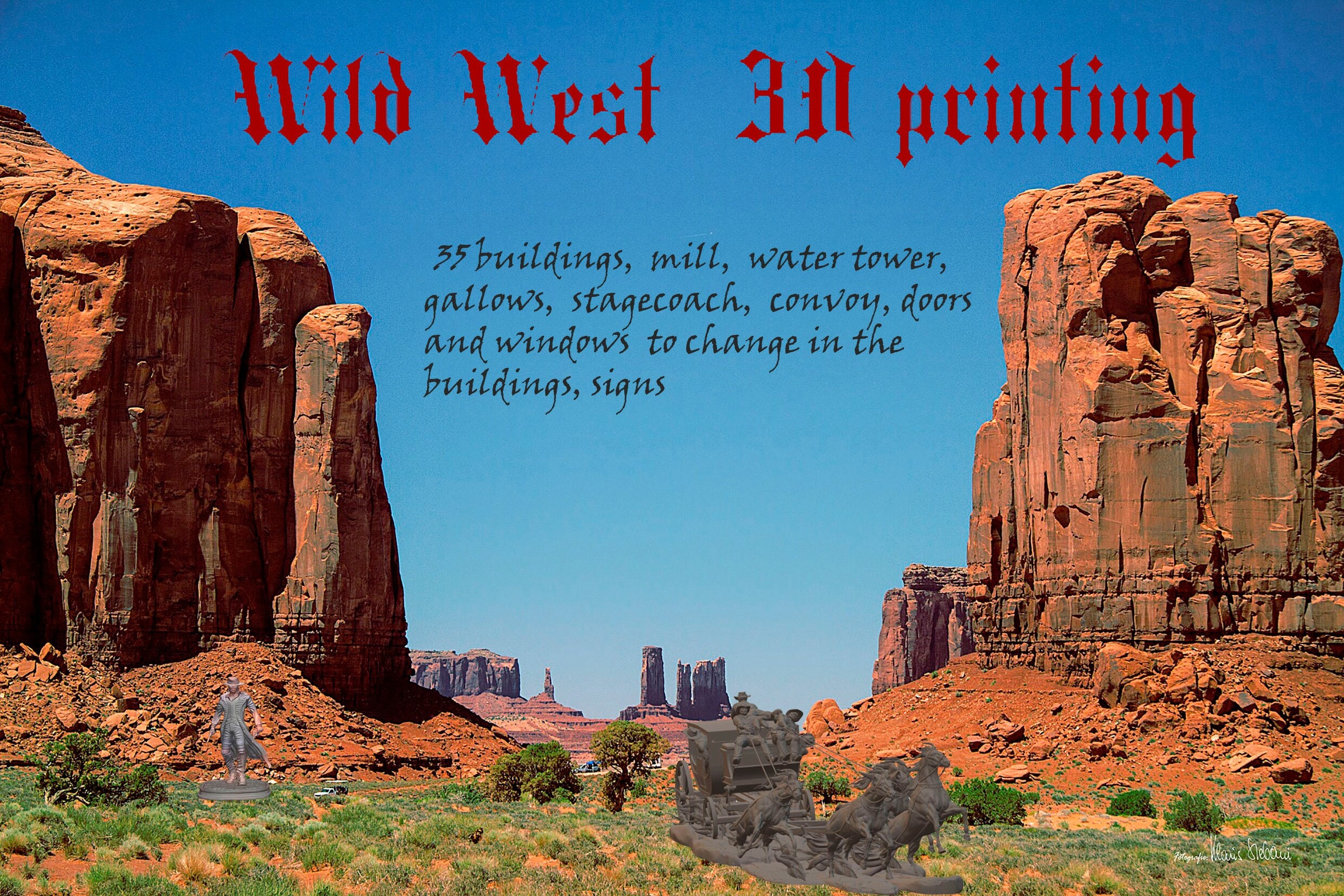 3D STL File Model Wild West for 3D Printing - Etsy