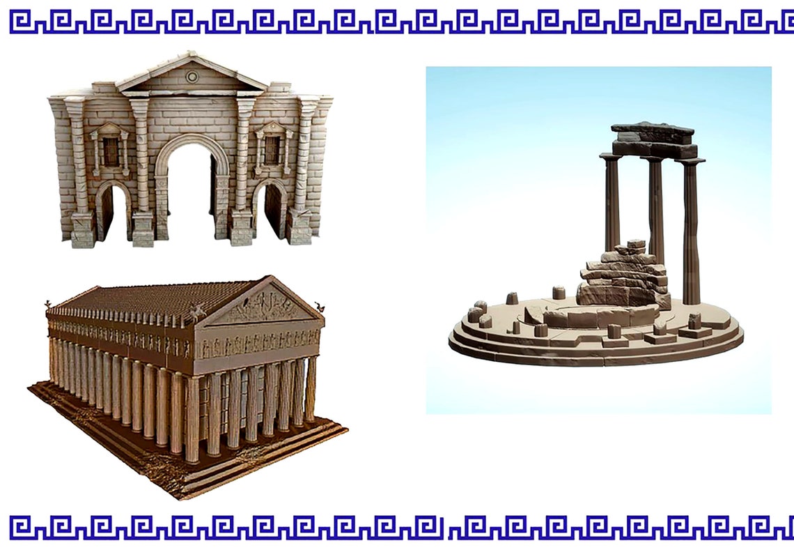 3D STL Files Model Greek Architecture for 3D Printing - Etsy