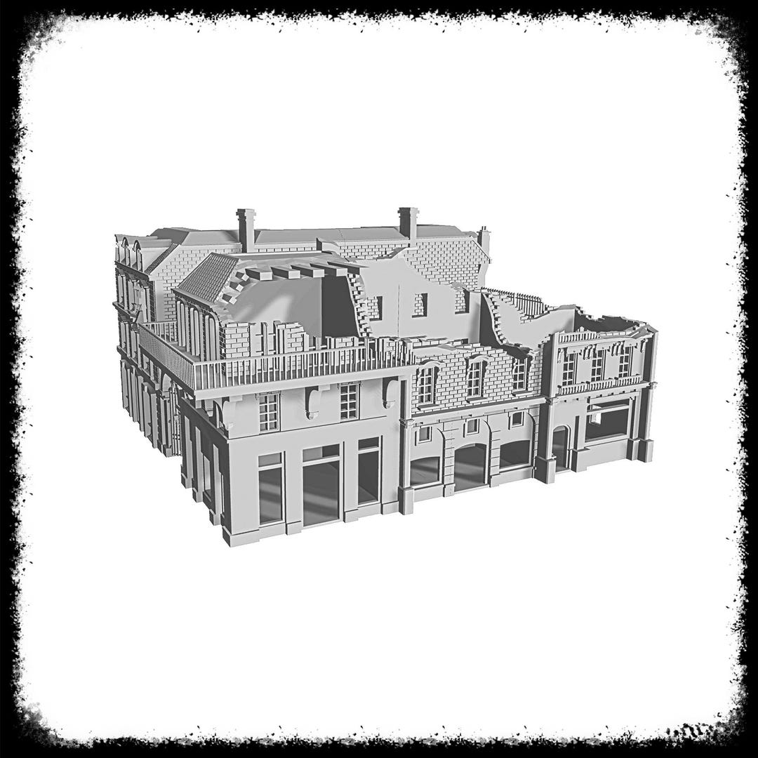 Champs Elysées Shop Damaged Buildings 1 STL – 3D Printable Tabletop ...