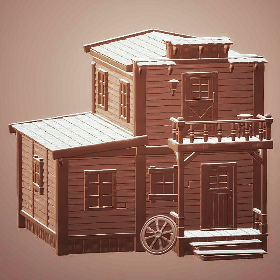 3D STL File Model House Residential Building 1 Wild West 3D Printing - Etsy