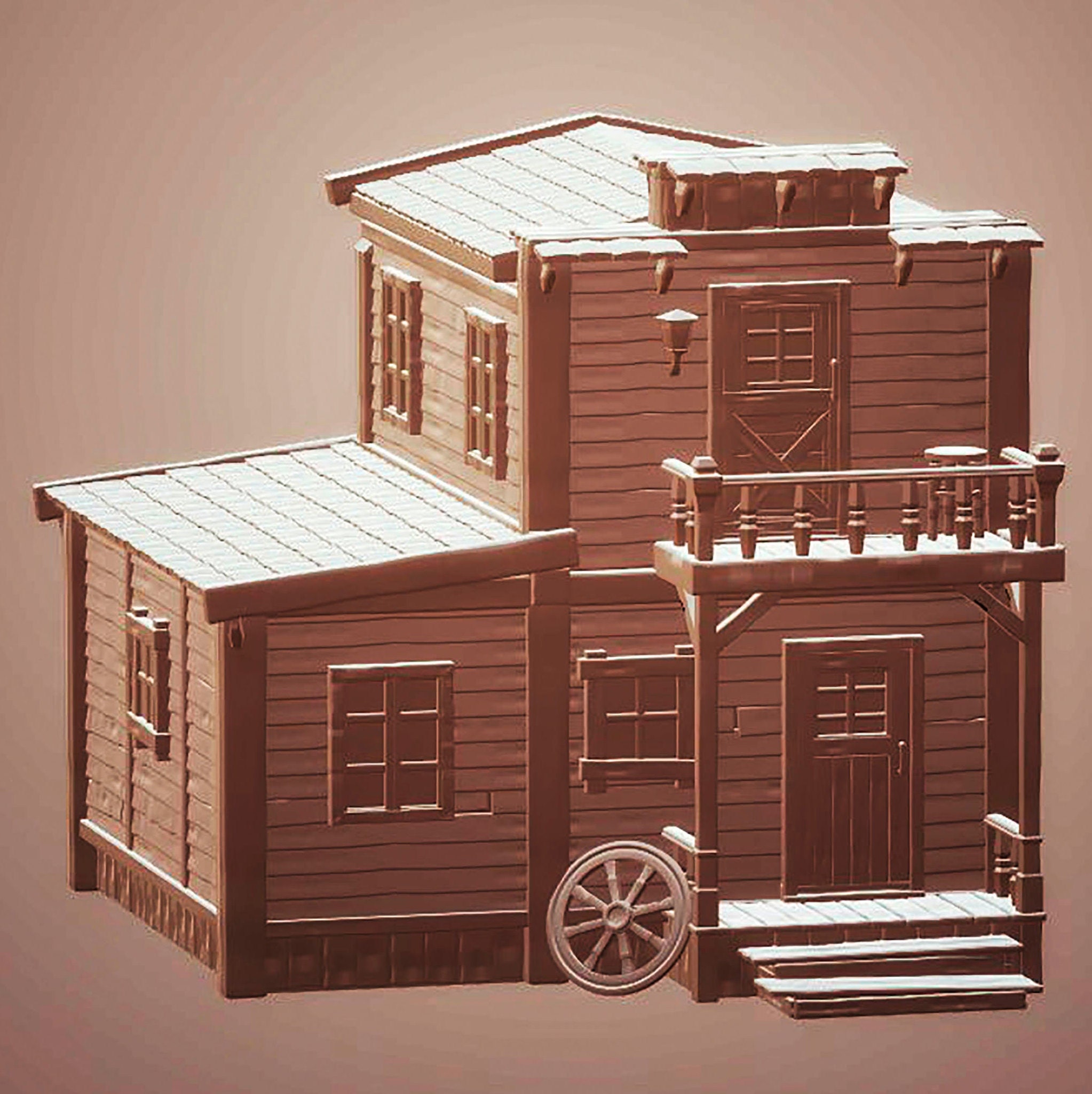 3D STL File Model House Residential Building 1 Wild West 3D Printing - Etsy
