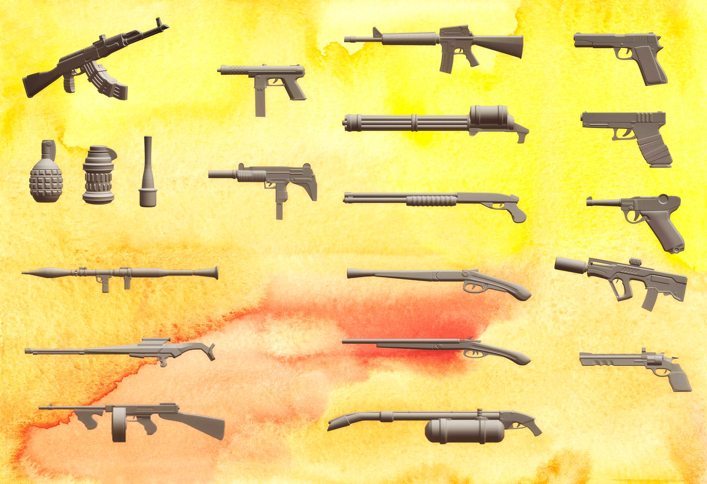 3D STL Models Weapons All of Time, Tabletop, Miniatures , for 3D ...