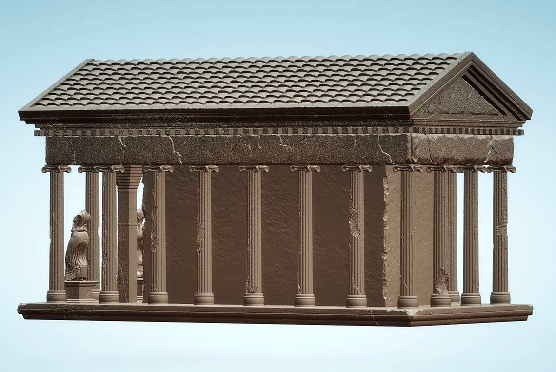 3D STL File Greek Temple for 3D Printing, Diorama - Etsy