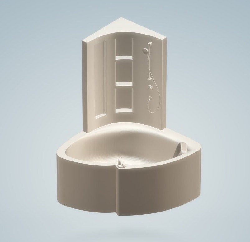 3D STL File Model Interior Decor Hydromassage Shower for 3D Printing ...