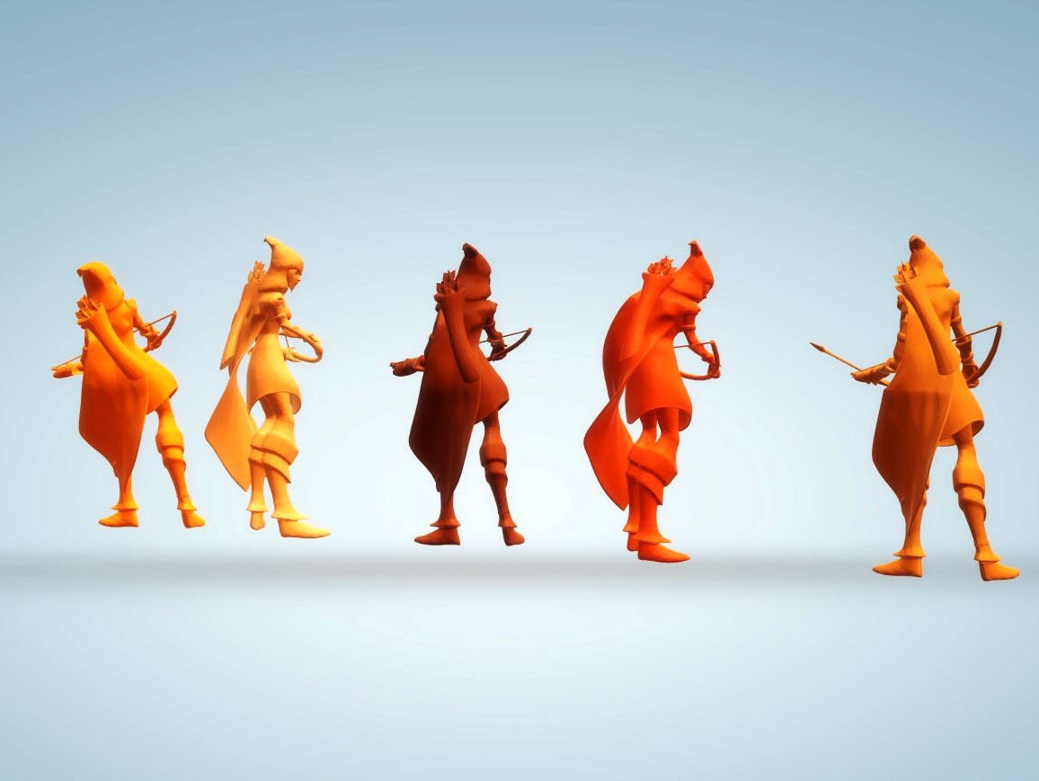 3D STL Files Models 5 Archers for Resin 3D Printing - Etsy