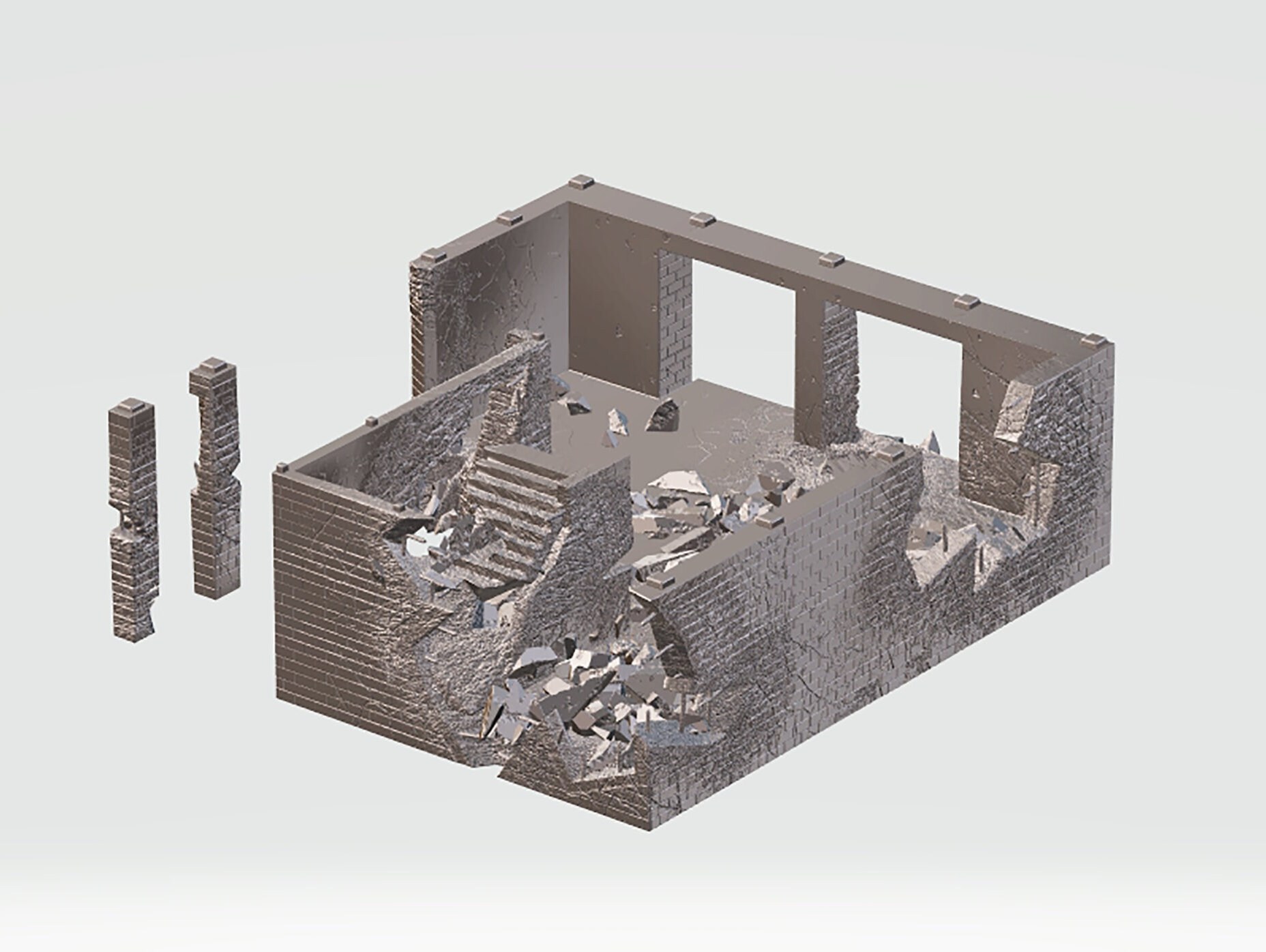 3D STL File Model Destroyed Building 1 for 3D Printing - Etsy