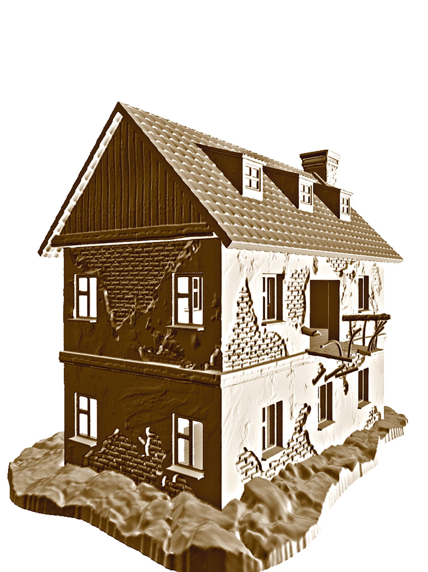 3D STL File House Model World War for 3D Printing - Etsy