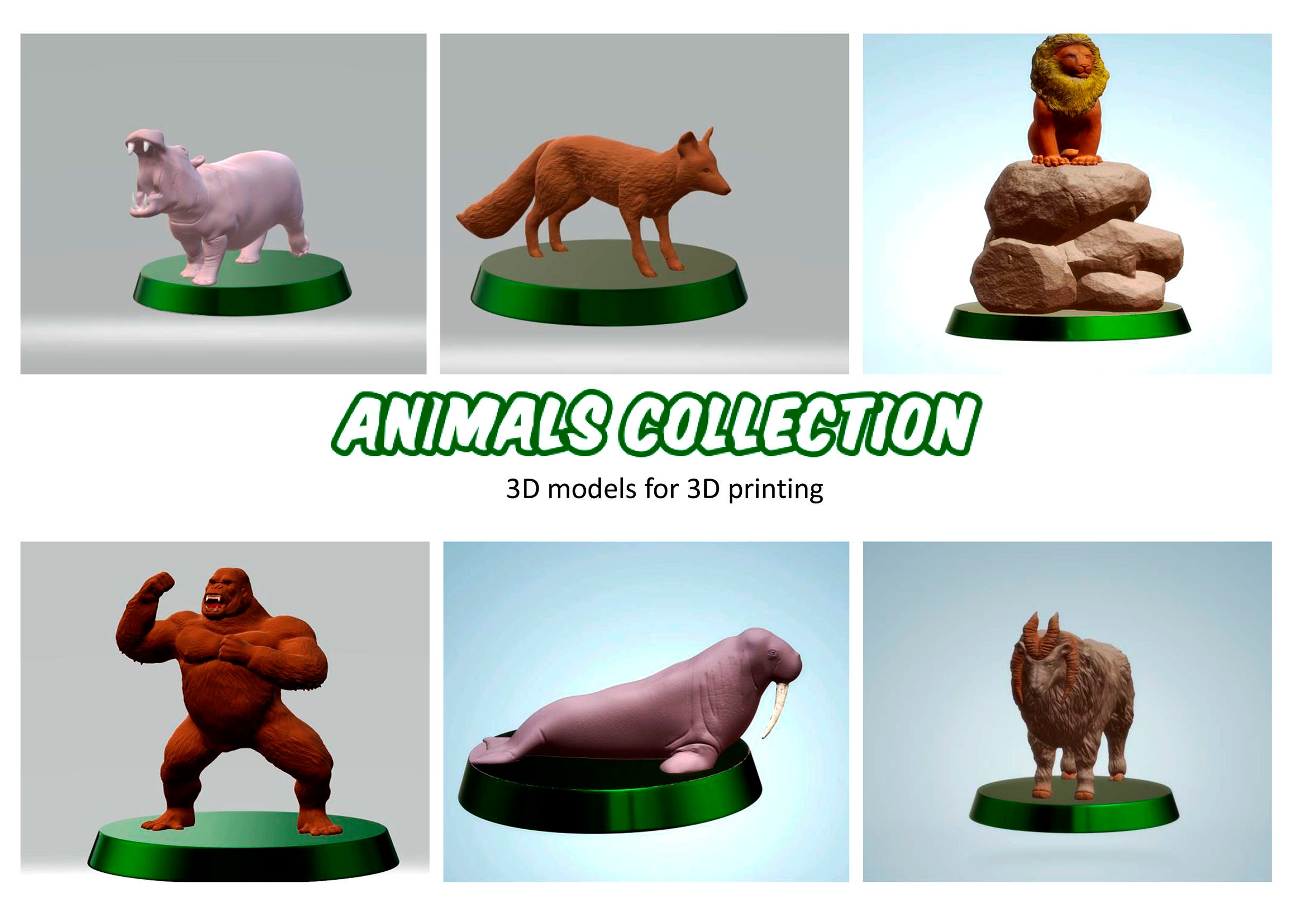 3D STL Files Animal Collection 3D Printing - Etsy