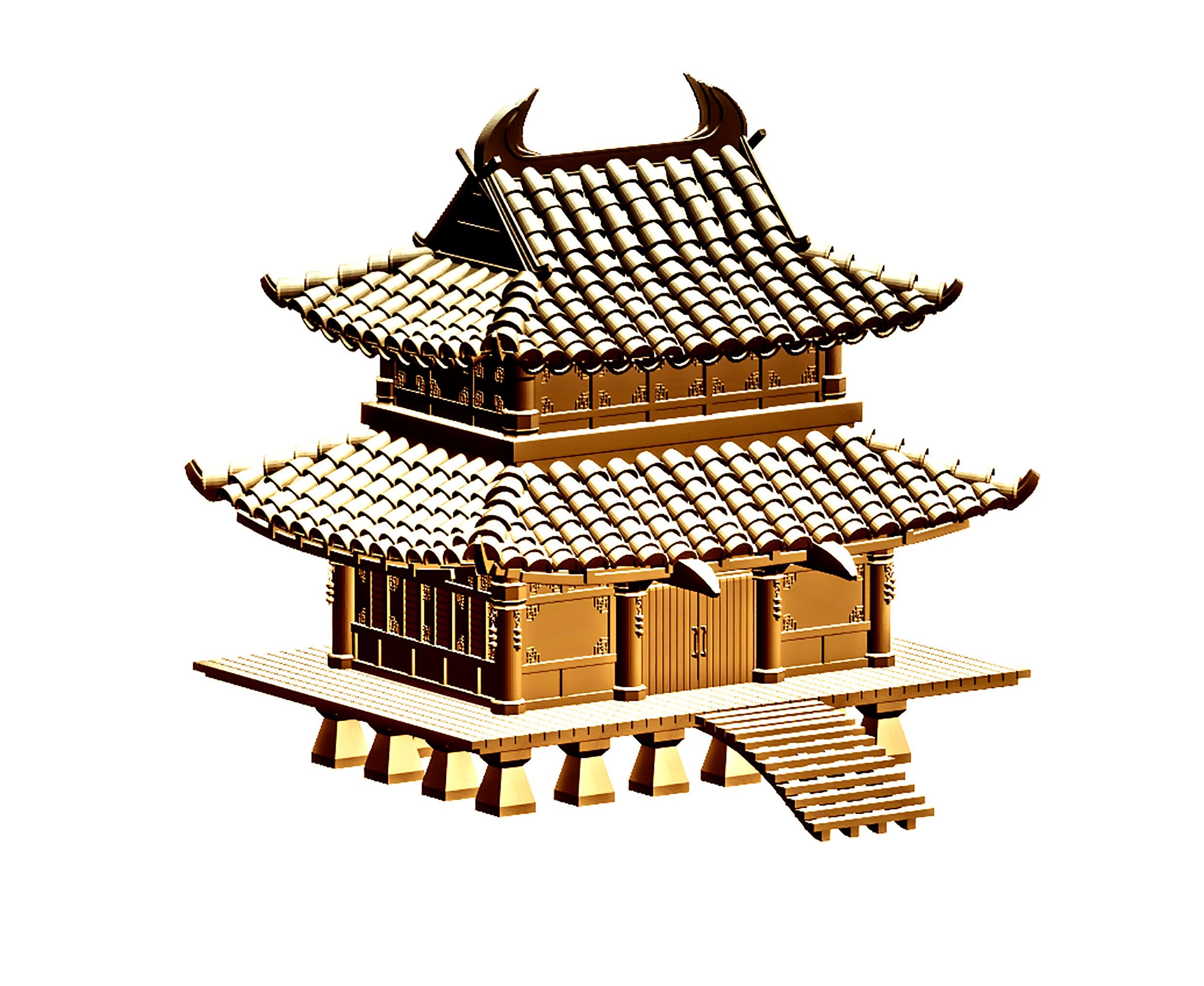 3D STL File Model Chinese Civilization, Pagona Diorama, Tabletop ...