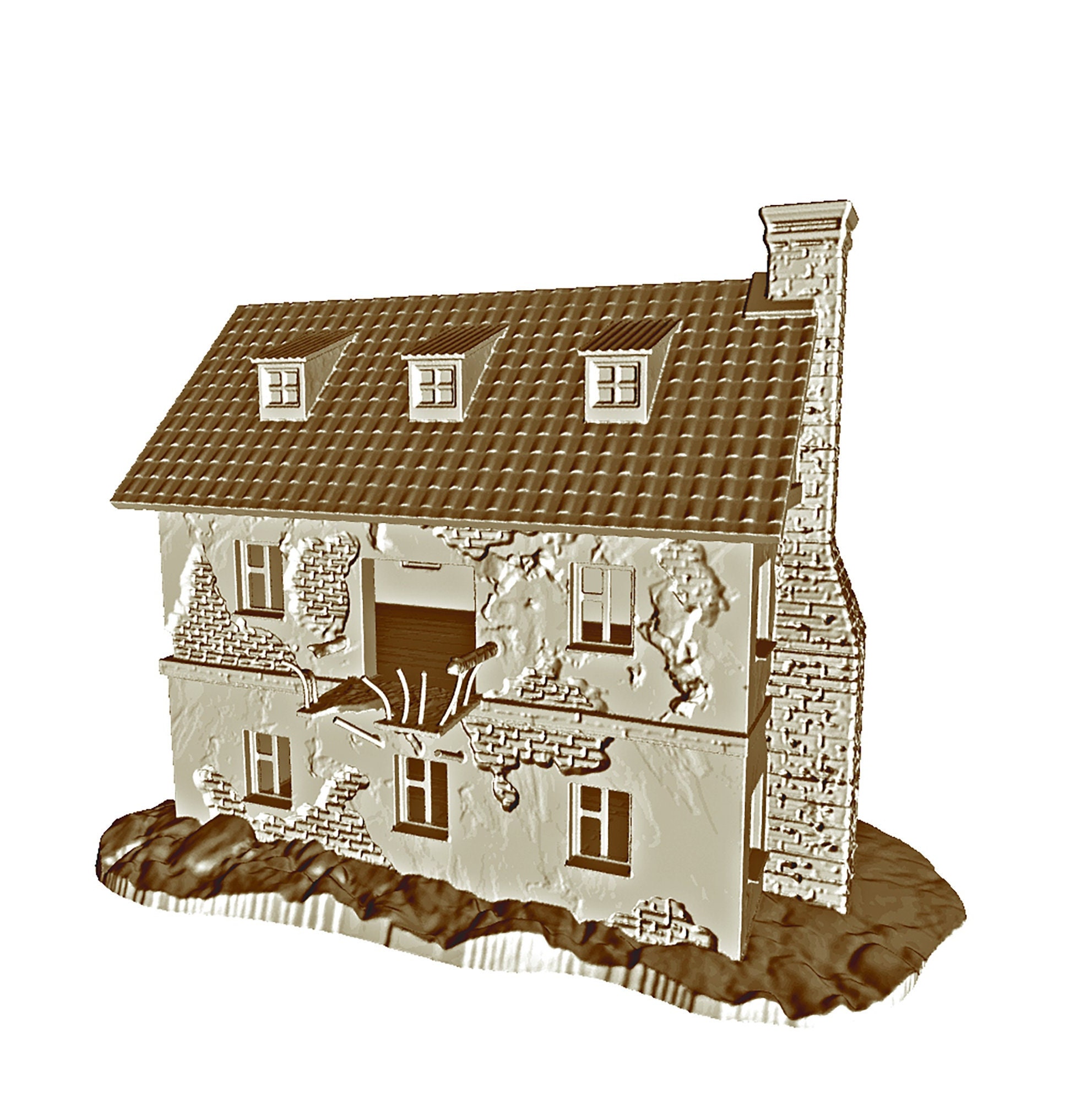 3D STL File House Model World War for 3D Printing - Etsy