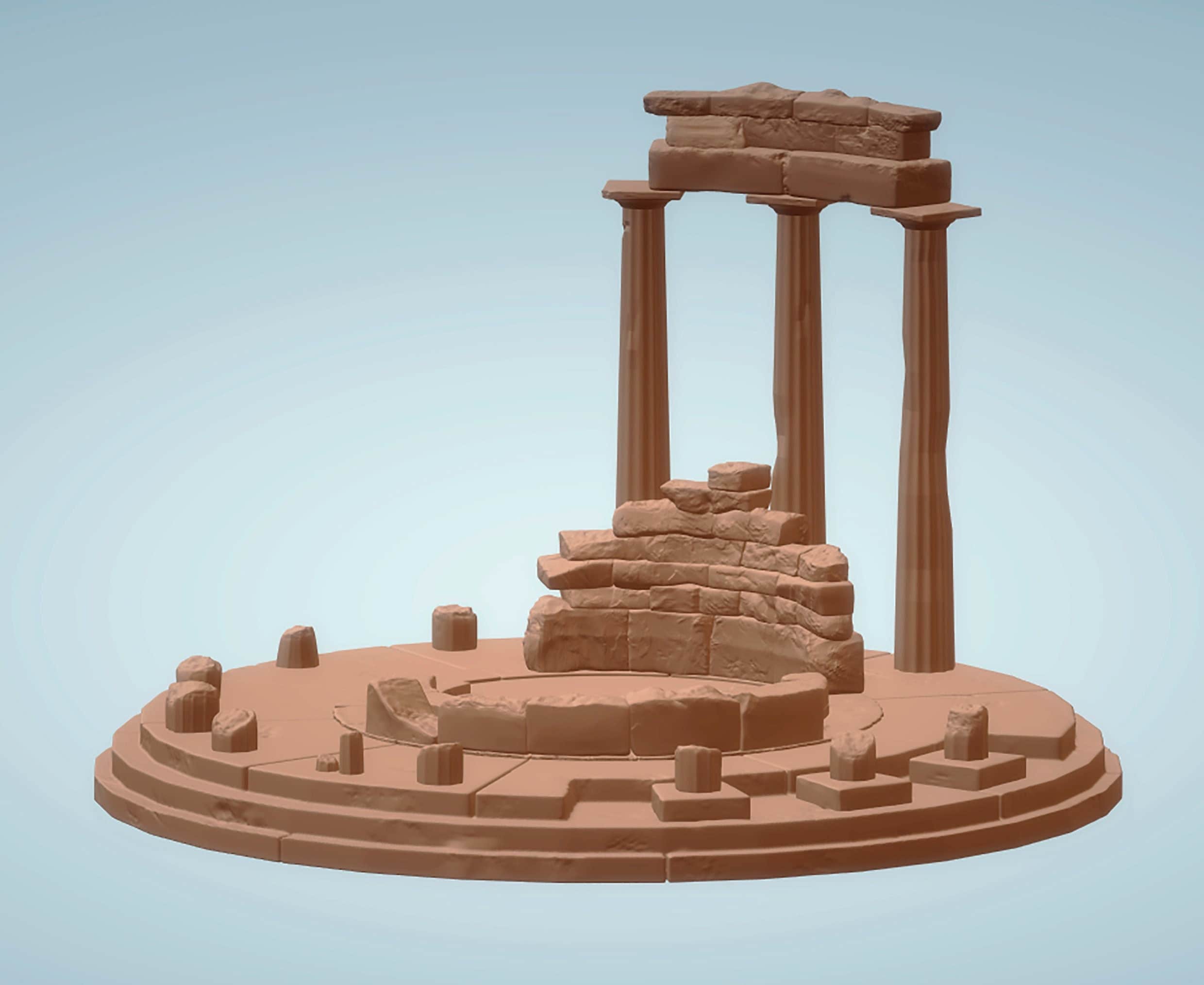 3D STL File Model Greek Temple Ruins for 3D Printing, Diorama, Wargame ...
