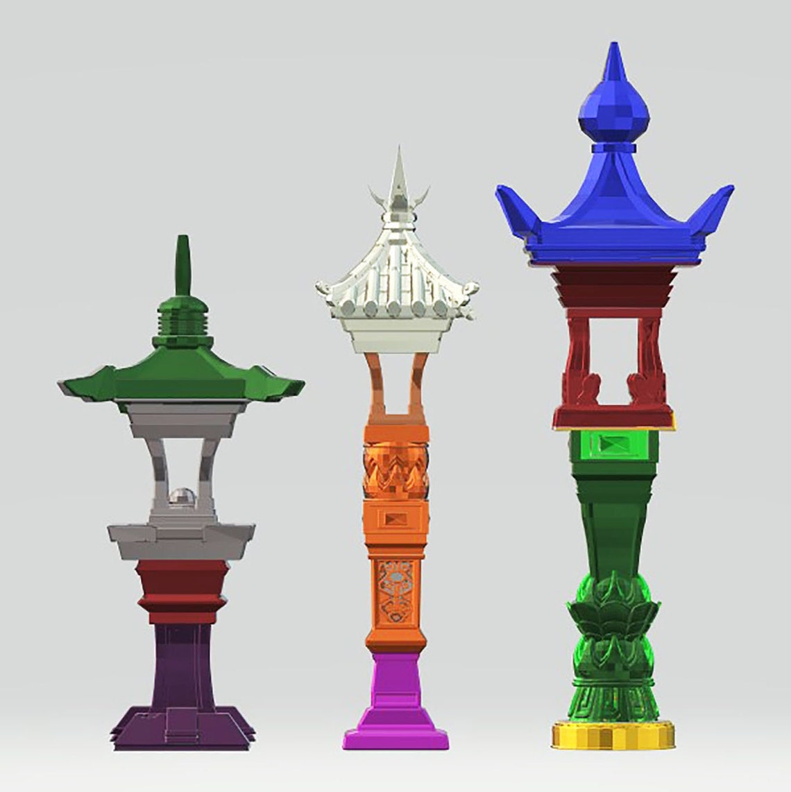 3D STL Files Model Chinese Stone Lanterns for 3D Printing - Etsy