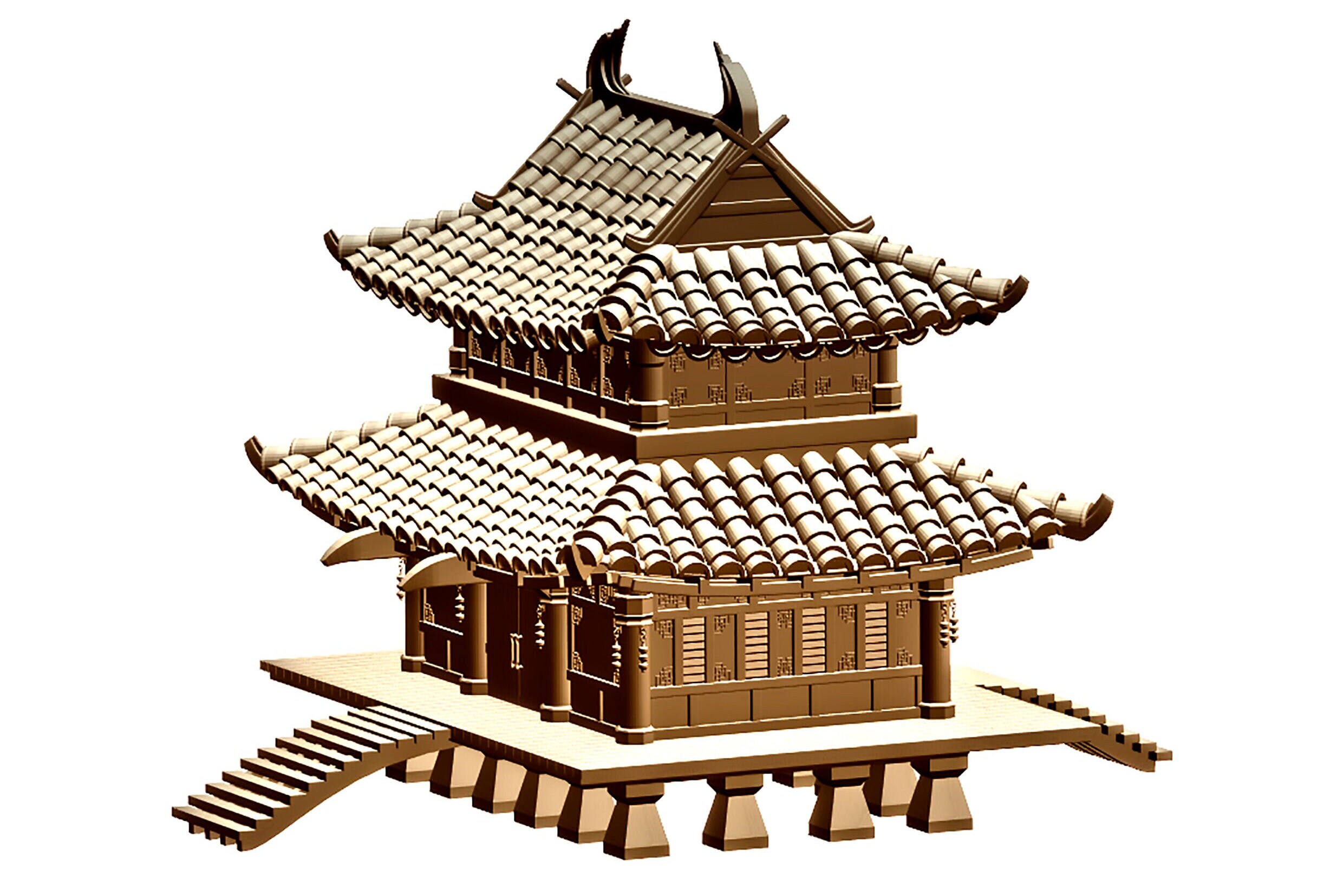 3D STL File Model Chinese Civilization, Pagona Diorama, Tabletop ...