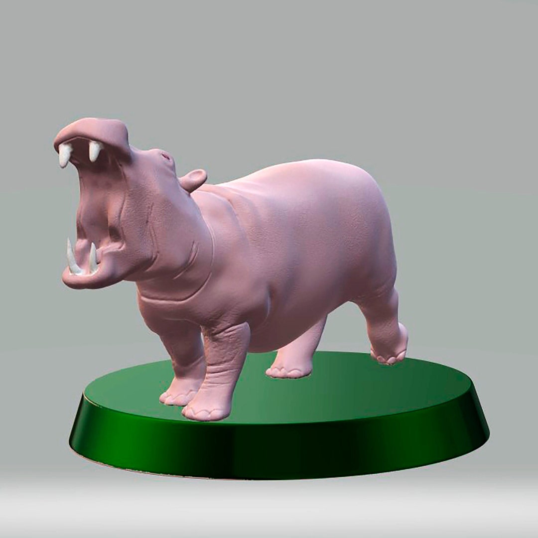 3D STL File Model Hippo Diorama for 3D Printer - Etsy