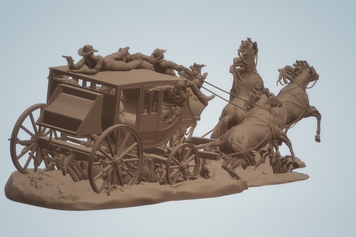 3D STL File Model Stagecoach Wild West for 3D Printing - Etsy