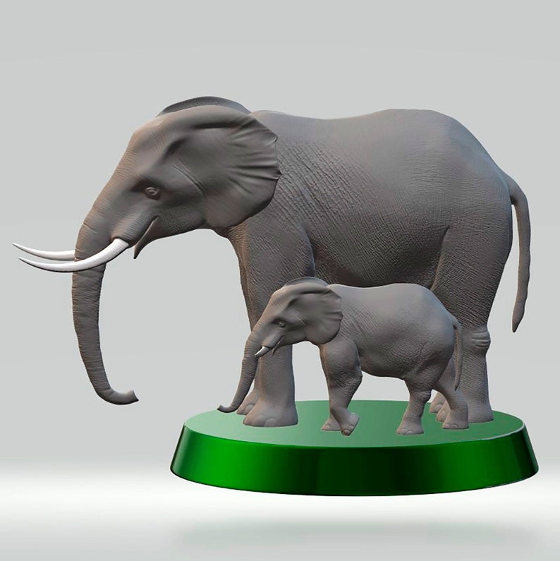 3D STL File Model Elephant Diorama for 3D Printer - Etsy